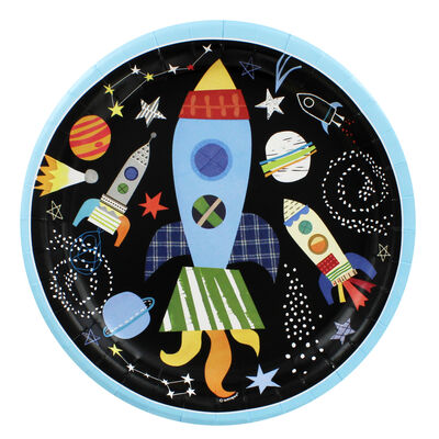 Space Rocket Paper Plates - Pack Of 8 From 2.50 GBP | The Works