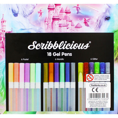 Unicorn Gel Pens - Tin of 18 From 0.25 GBP | The Works