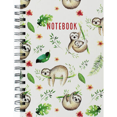 A5 Wiro Sloth Design Lined Notebook From 0.50 GBP | The Works