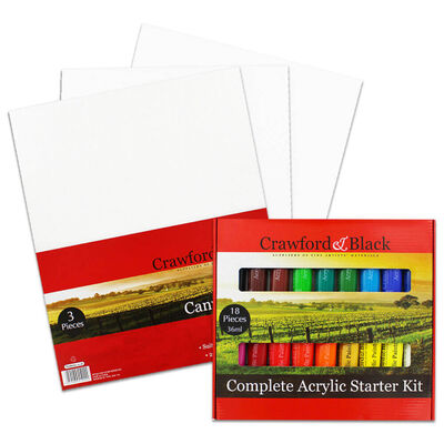 Canvas and Acrylic Paint Bundle