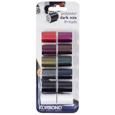 Korbond Dark Mix Polyester Thread Selection: Set of 12 From 2.50 GBP ...