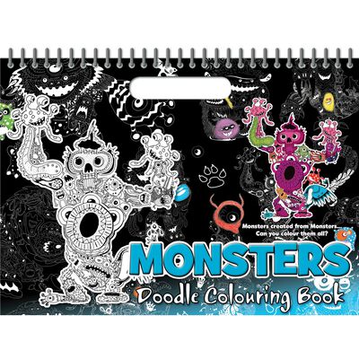 Monsters Doodle Colouring Book By | The Works
