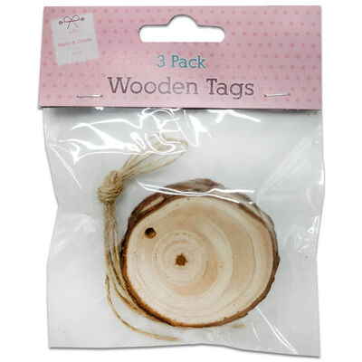 Wooden Log Tags: Pack of 3 From 0.50 GBP | The Works