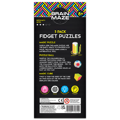Brain Maze Fidget Puzzles: Pack of 3 From 10.00 GBP | The Works