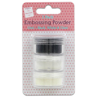 Black, White and Clear Embossing powder: Pack of 3 From 3.00 GBP | The ...