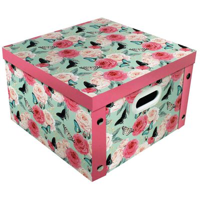 Pink Floral Butterfly Collapsible Storage Box From 1.00 GBP | The Works