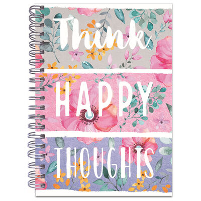 B5 Wiro Think Happy Thoughts Notebook From 0.50 GBP | The Works