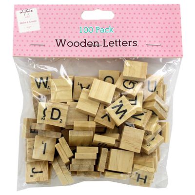 Natural Wooden Letter Tiles: Pack of 100 From 3.00 GBP | The Works