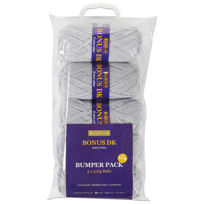 Bonus DK Light Grey Yarn 100g: Pack of 5 From 8.50 GBP | The Works