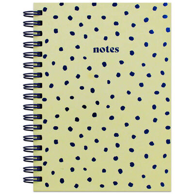 A6 Cream & Navy Spotty Wiro Notebook From 1.50 GBP | The Works
