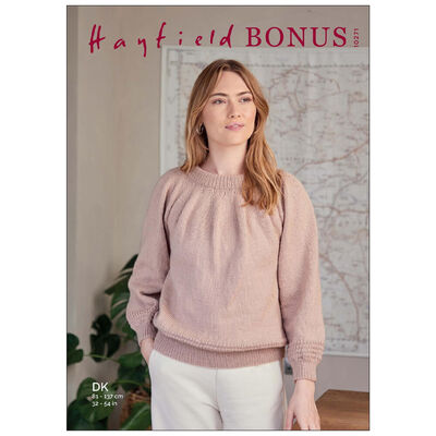 Hayfield Bonus DK: Yoke Gathered Sweater Knitting Pattern 10271 From 3. ...