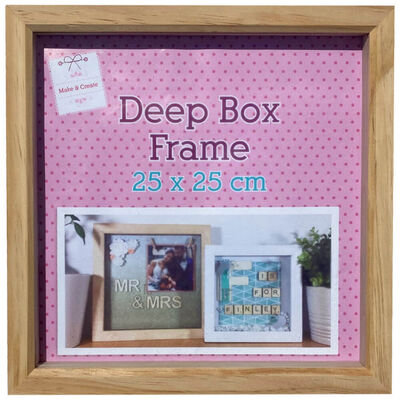 Natural Deep Box Frame - 25cm x 25cm From 0.50 GBP | The Works