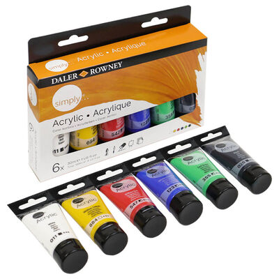 Daler Rowney Simply Acrylic 30ml Paint: Pack of 6 From 5.00 GBP | The Works