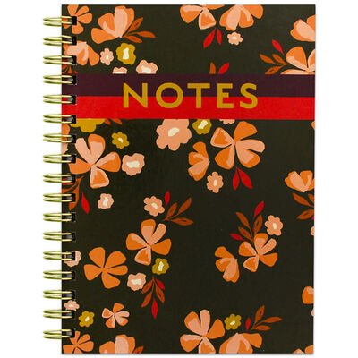 A6 Khaki Floral Wiro Notebook From 1.00 GBP | The Works