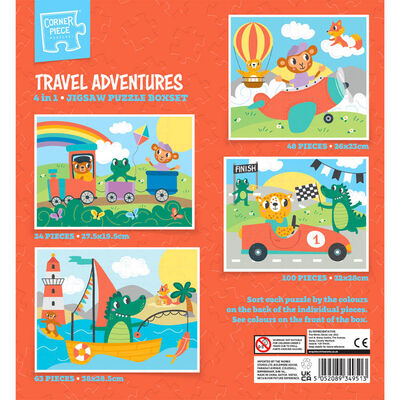 Travel Adventures 4-in-1 Jigsaw Puzzle Boxset From 1.00 GBP | The Works