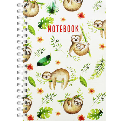A4 Wiro Sloth Repeat Lined Notebook From 0.50 GBP | The Works