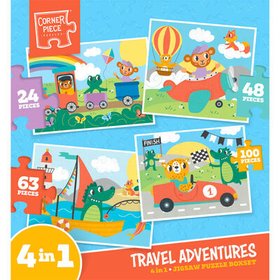 Travel Adventures 4-in-1 Jigsaw Puzzle Boxset From 1.00 GBP | The Works