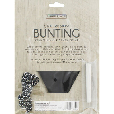 Chalkboard Bunting with Ribbon and Chalk From 0.25 GBP | The Works