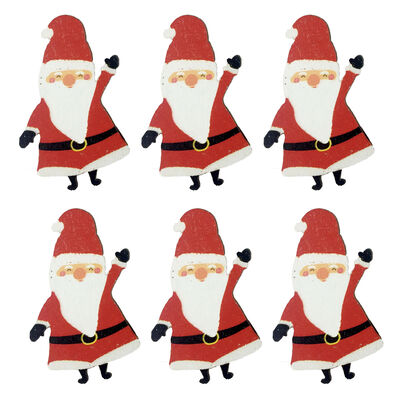 Wooden Santa Embellishments: Pack of 6 From 0.50 GBP | The Works