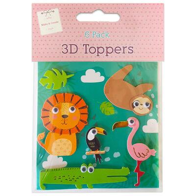 3D Zoo Animal Toppers: Pack of 6 From 0.25 GBP | The Works