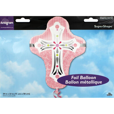28 Inch Pink Cross Super Shape Helium Balloon From 1.00 GBP | The Works