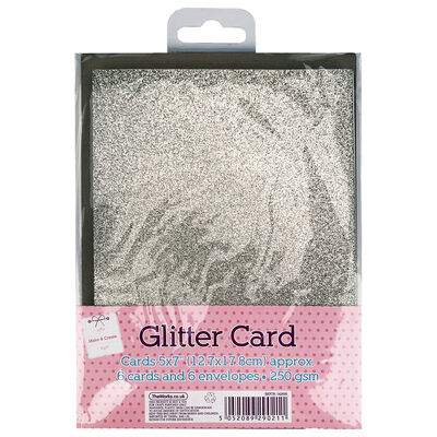 6 Glitter Primrose Gold Cards: 5 x 7 Inches From 0.25 GBP | The Works