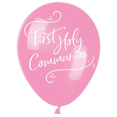 Pink First Holy Communion Latex Balloons - 6 Pack From 1.00 GBP | The Works