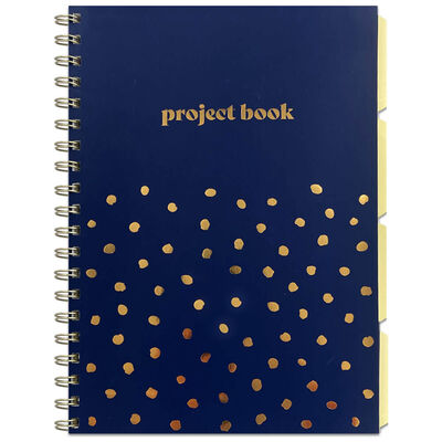 B5 Navy & Gold Spotty Project Notebook From 1.00 GBP | The Works