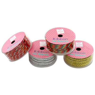 3m Twisted Cord Ribbon: Assorted From 0.50 GBP | The Works