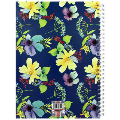 A4 Floral Notebook: Blue From 0.50 GBP | The Works