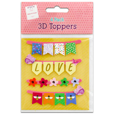 3D Banner Card Toppers: Pack of 4 From 0.50 GBP | The Works