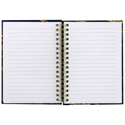 A6 Navy & Gold Marble Wiro Notebook From 1.50 GBP | The Works