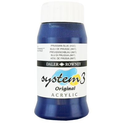 System 3 Acrylic Paint: Prussian Blue 500ml From 10.00 GBP | The Works