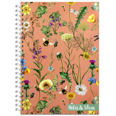 A4 Wiro Wildflower Notebook From 0.50 GBP | The Works