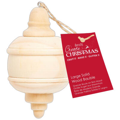 Large Ornate Solid Wood Bauble From 1.00 GBP | The Works