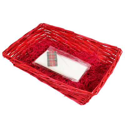 Medium Red Hamper with Tartan Ribbon Kit From 0.10 GBP | The Works