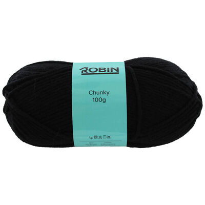 Robin Chunky: Black Yarn 100g From 2.00 GBP | The Works