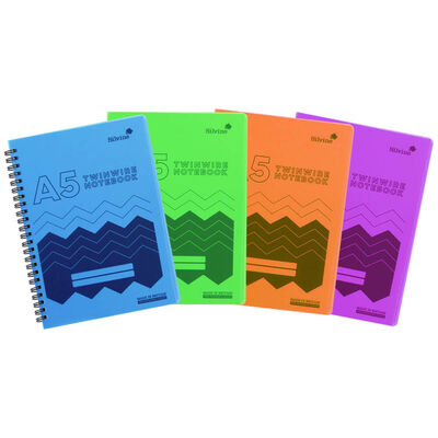 Silvine A5 Twin Wire Polyprop Notebook: Assorted From 2.00 GBP | The Works