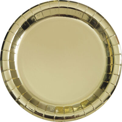 Gold Foil 9 Inch Paper Plates - 8 Pack From 0.10 GBP | The Works