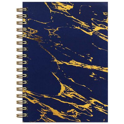 A6 Navy & Gold Marble Wiro Notebook From 1.50 GBP | The Works