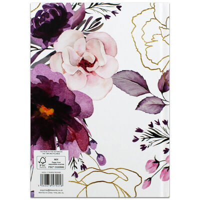 A5 Purple Peonies Casebound Notebook From 2.00 GBP | The Works