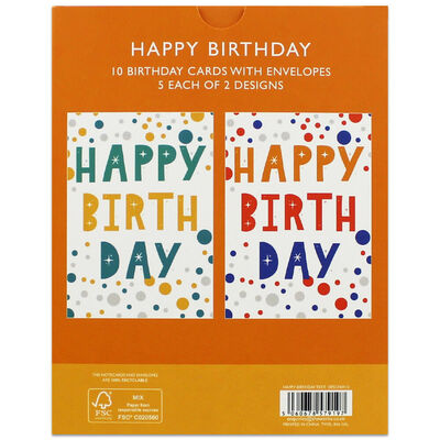 Spotty Happy Birthday Notecards From 0.50 GBP | The Works