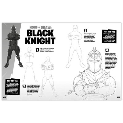 how to draw fortnite black knight step by step