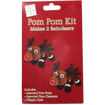 Reindeer Pom Pom Kit From 0.10 GBP | The Works