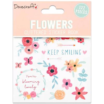 Flowers: Glittered Sticker Book From 2.50 GBP | The Works