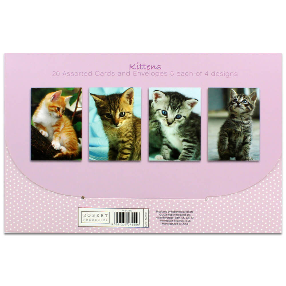 Cats Cards and Envelopes Assorted Set of 20 Paper Stationery Paper ...