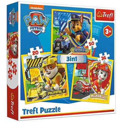 Paw Patrol Marshall, Rubble & Chase 3 in 1 Jigsaw Puzzle From 1.50 GBP ...