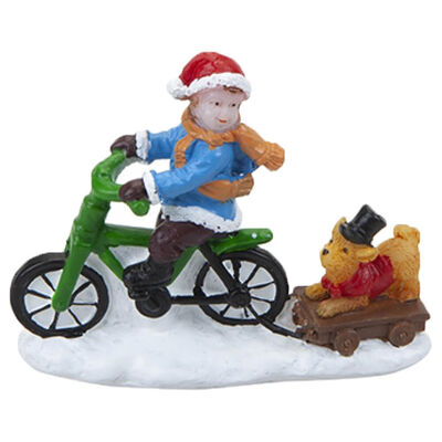 Resin Child on a Bike with Trailer Figure From 1.00 GBP | The Works