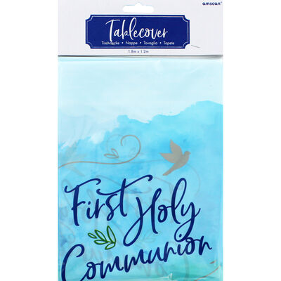 First Holy Communion Plastic Table Cover - Blue From 2.00 GBP | The Works