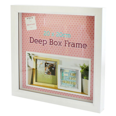 White Deep Box Frame: 20cm x 20cm From 4.00 GBP | The Works